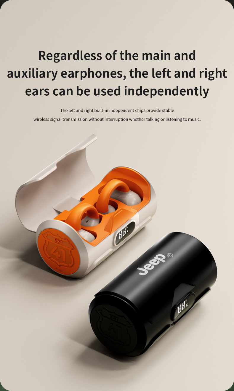 Jeep EC003 TWS True Wireless Earbuds Earclip Bluetooth 5.4 LED Display ...