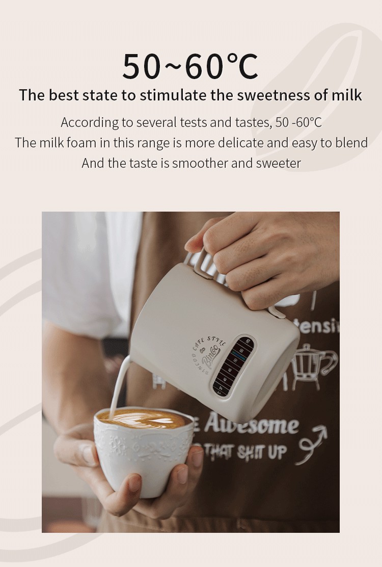 BINCOO Temperature Sensitive Espresso Milk Cup Stainless Steel Latte ...
