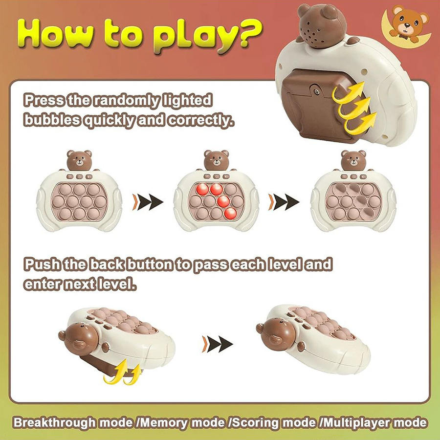 Children's Press Joy Quick Push Game Machine With Punching Mouse ...