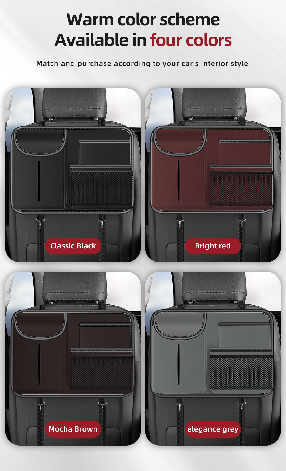 Car Backseat Organizer, High-quality Napa Texture PU Leather Car ...