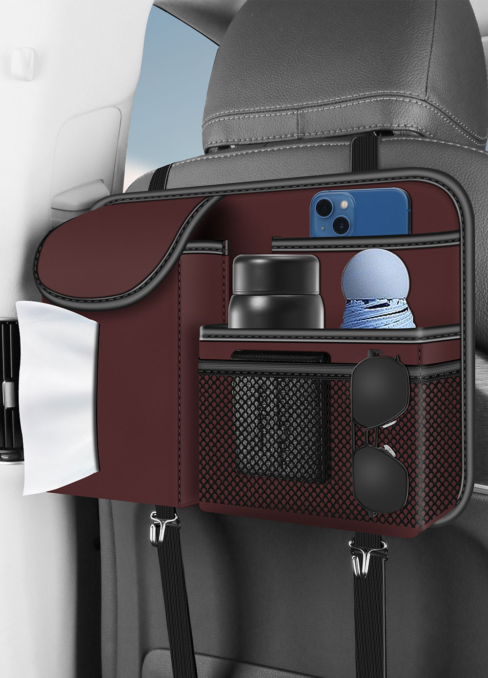 Car Backseat Organizer, High-quality Napa Texture PU Leather Car ...