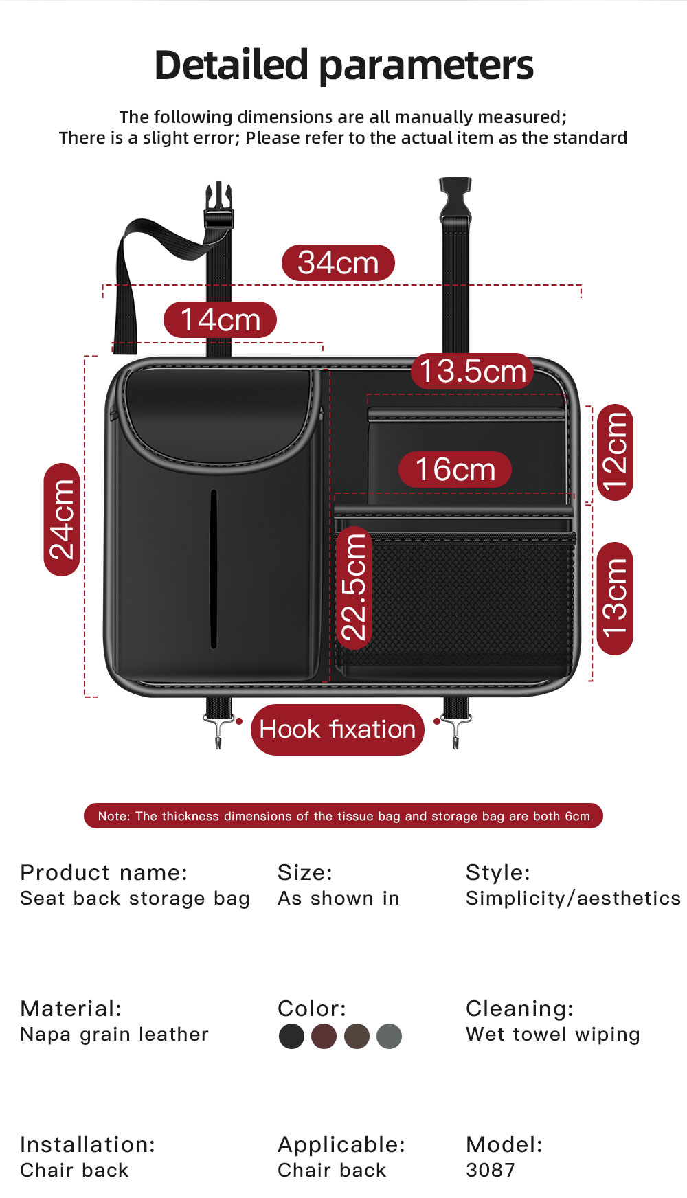 Car Backseat Organizer, High-quality Napa Texture PU Leather Car ...