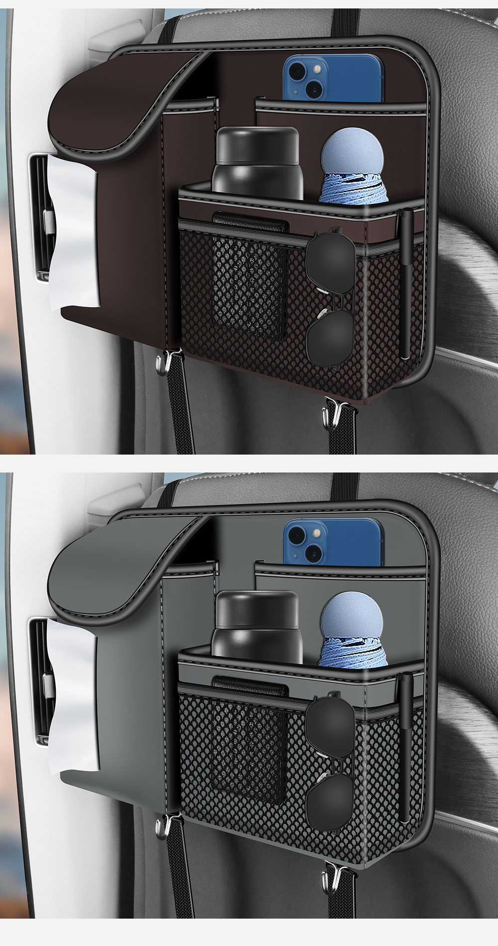 Car Backseat Organizer, High-quality Napa Texture PU Leather Car ...