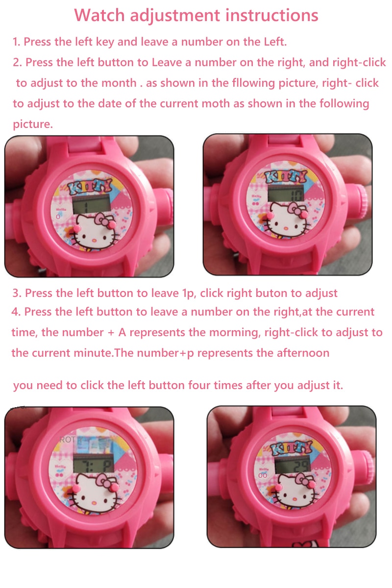 Kids Watch Digital 3D Projection Watch Elsa 24 Pattern Toy Electronic ...