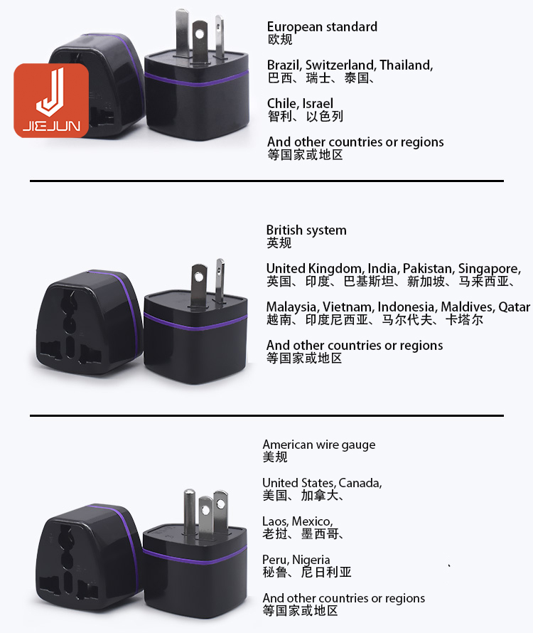 Universal AU UK US EU Plug Adapter US to EU Converter Black/White Australian Euro Travel Adapter ...