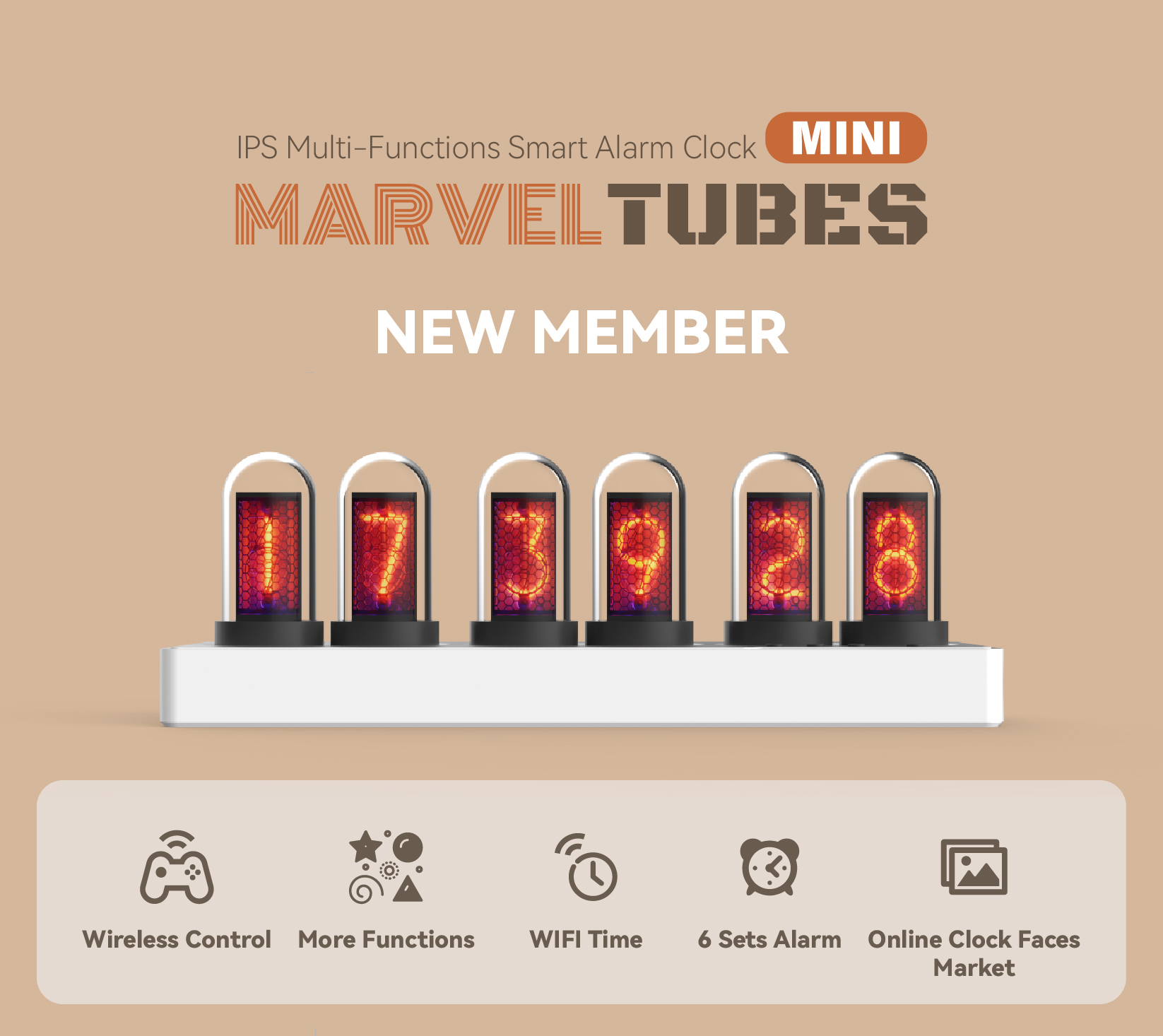 -LW- Desktop Clock Creative Decoration RGB Digital Clock Analog Glow ...