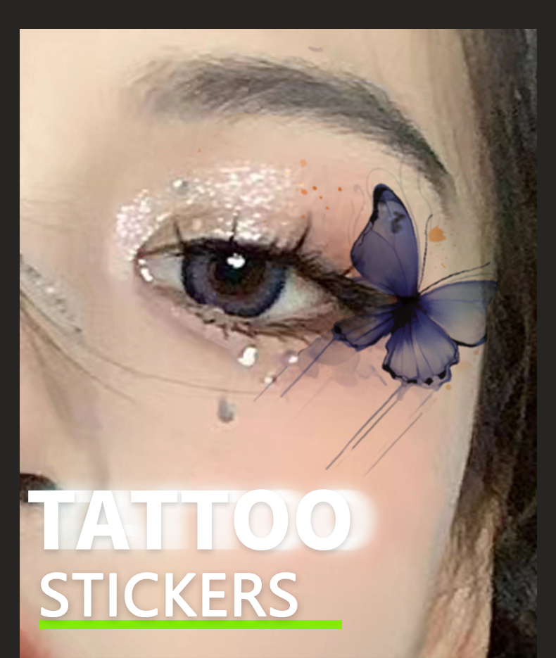 Yanyan Butterfly Hot Girl Color Waterproof Lasting Temporary Tattoo Sticker Female Arm Eyes Fake