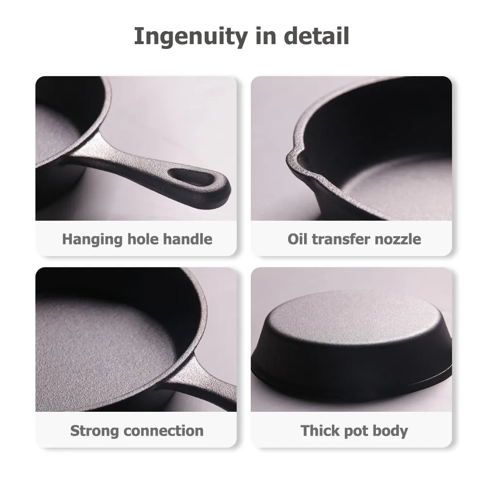 【Malaysia Spot Sale】Premium Pre-Seasoned Pure Cast Iron Skillet Round ...