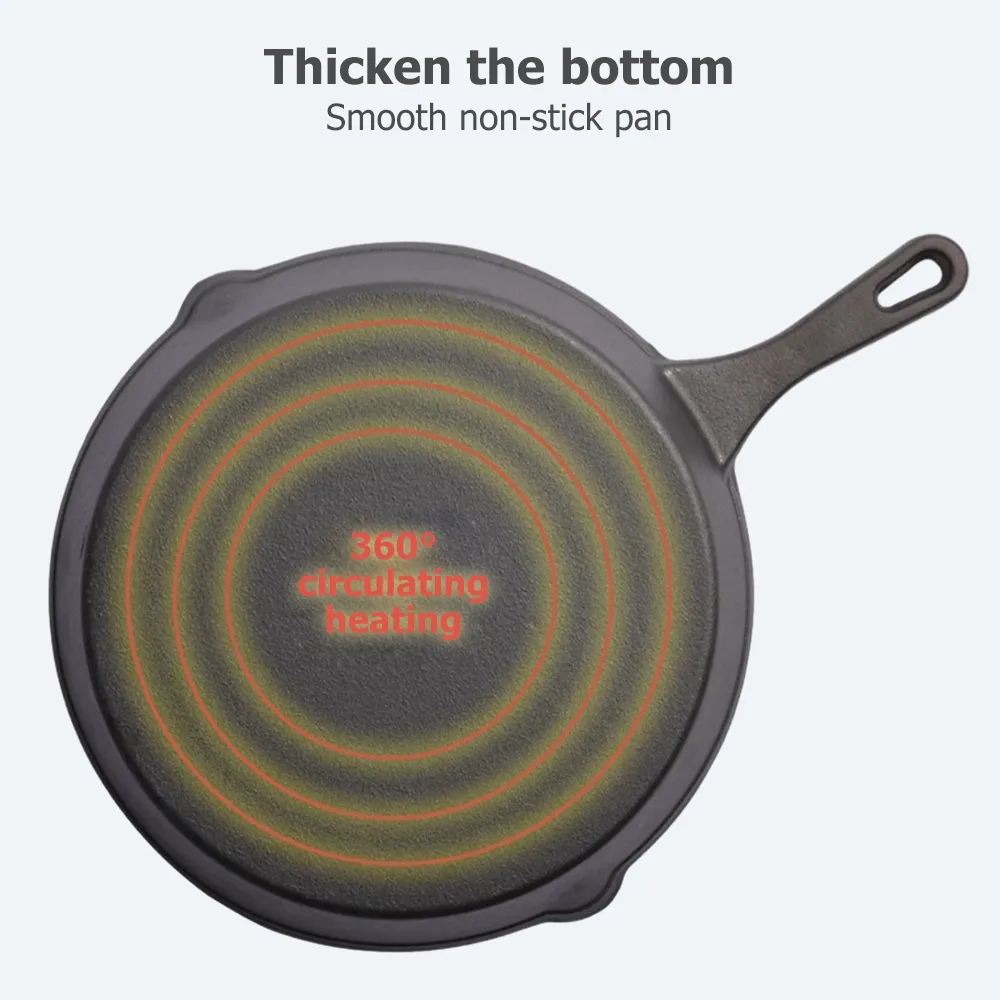 【Malaysia Spot Sale】Premium Pre-Seasoned Pure Cast Iron Skillet Round ...
