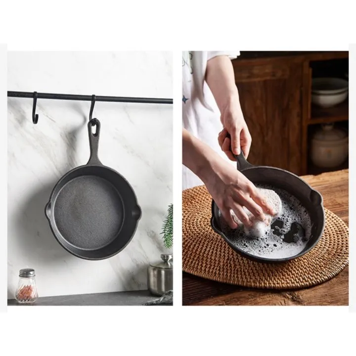 【Malaysia Spot Sale】Premium Pre-Seasoned Pure Cast Iron Skillet Round ...