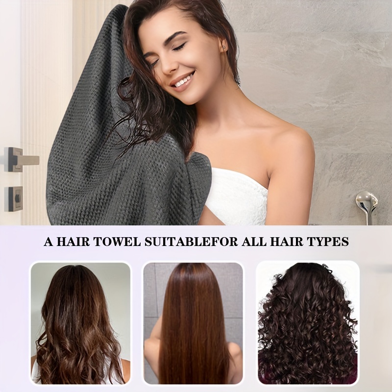 1pc large microfiber women's hair towel, super moisture wicks, long and ...