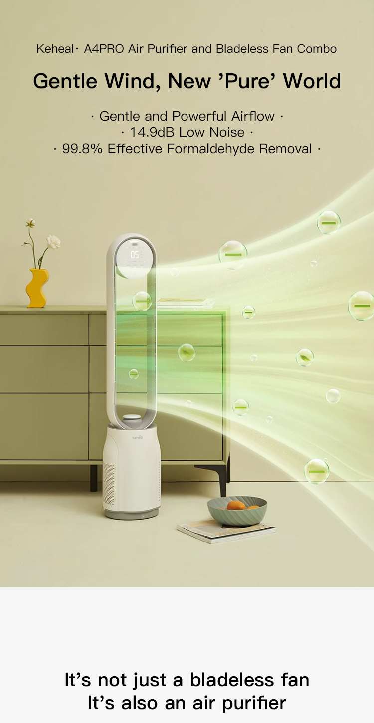 Keheal A4PRO Air purification Bladeless Fan 2in1 Air Circualtion Fan ...