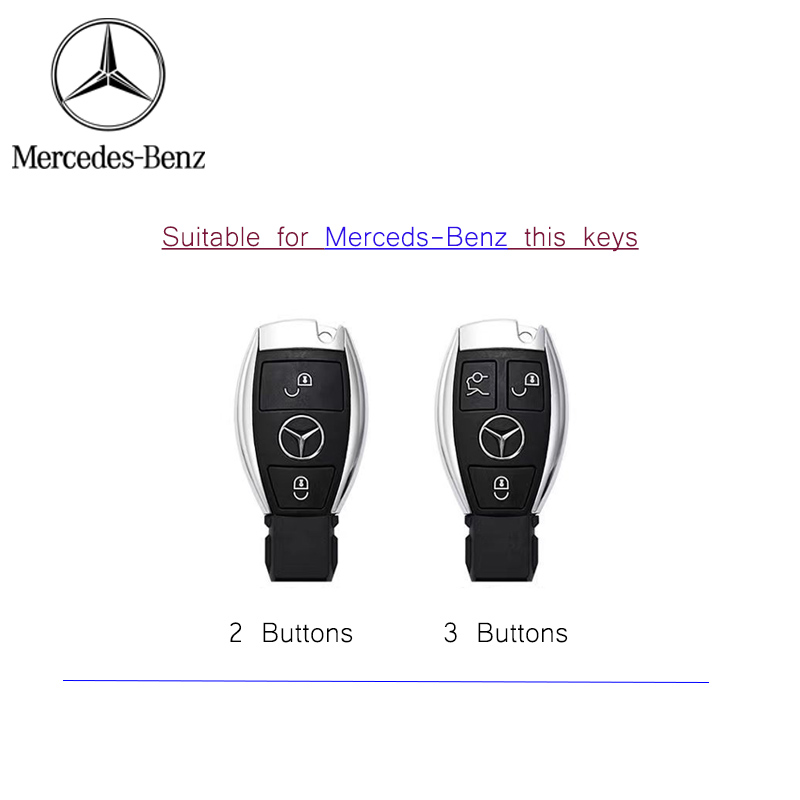 2/3 Buttons Premium TPU car remote key case for Mercedes Benz A /B /C ...