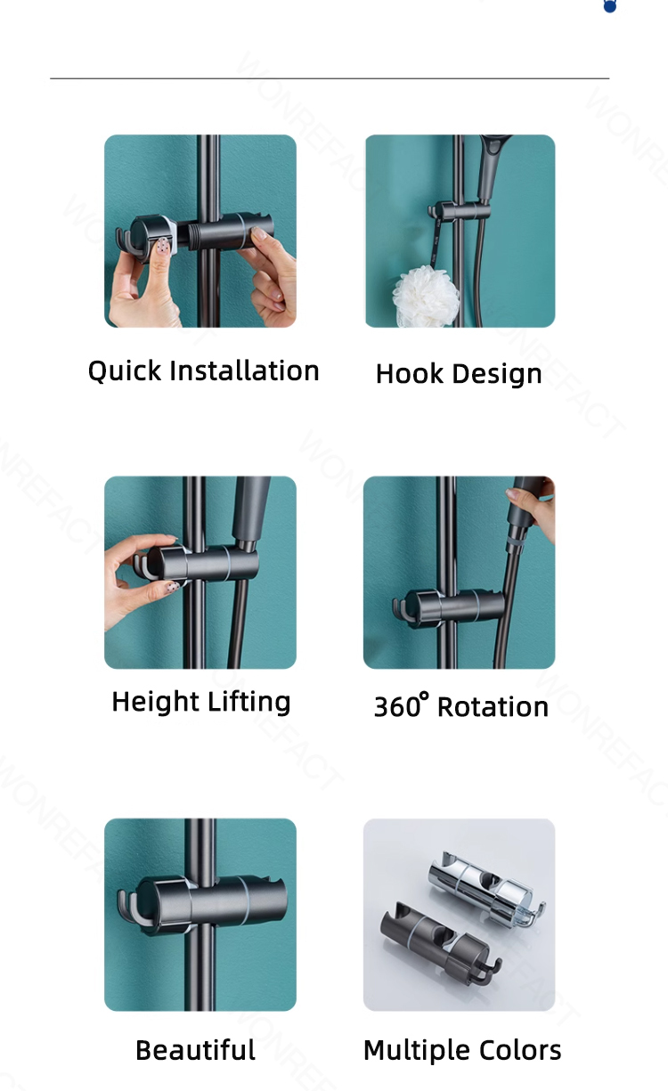 Shower Stand Rail Sliding Bathroom Shower Room Adjustable Shower Head ...