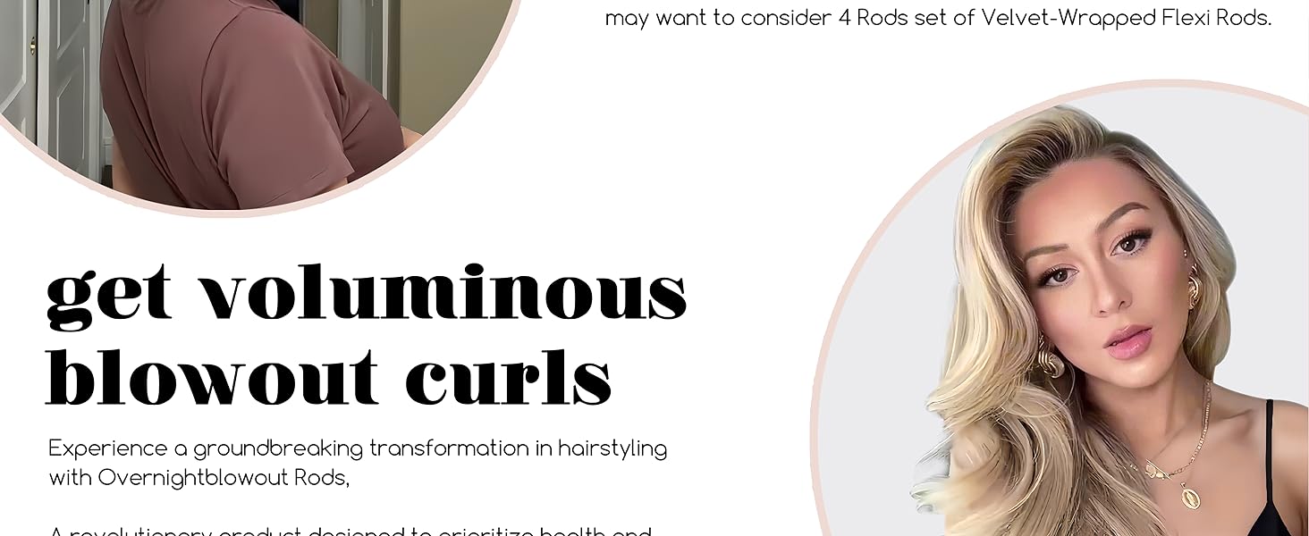 Heatless Curling Rods with Hair Head Wrap Overnight Blowout Curls Rods ...