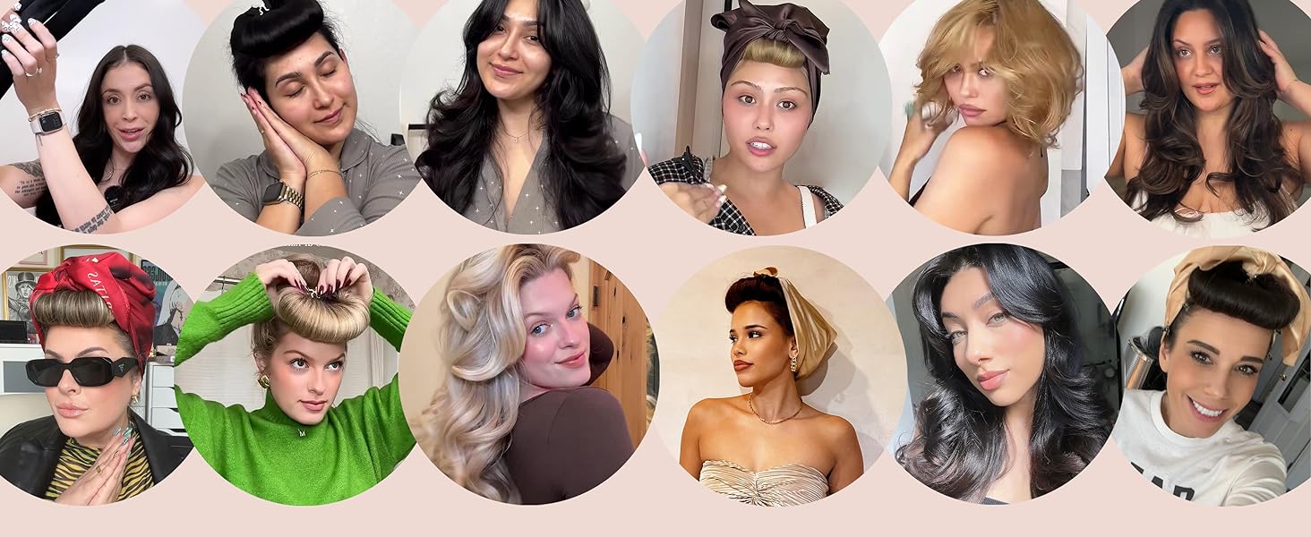 Heatless Curling Rods with Hair Head Wrap Overnight Blowout Curls Rods ...