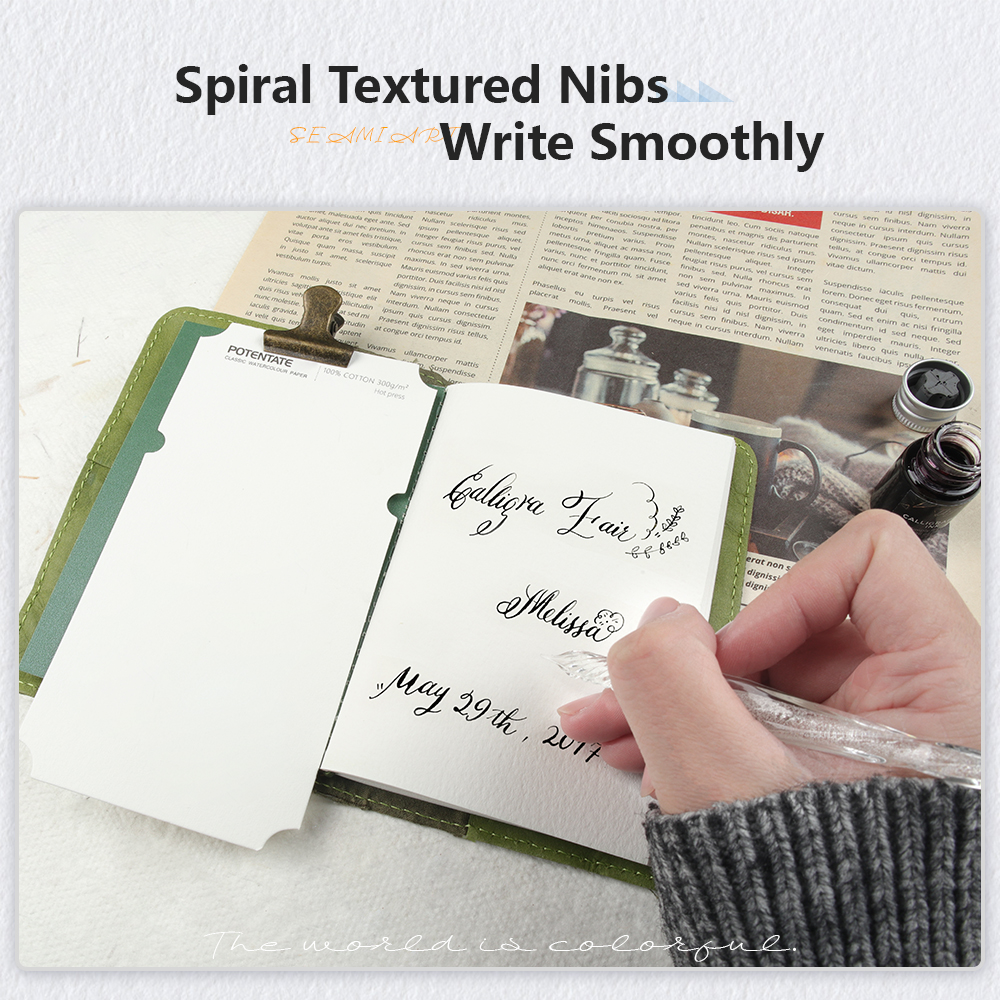 SeamiArt Glass Dipping Pen Set With 1PC Glass Dipping Pen Holder And ...