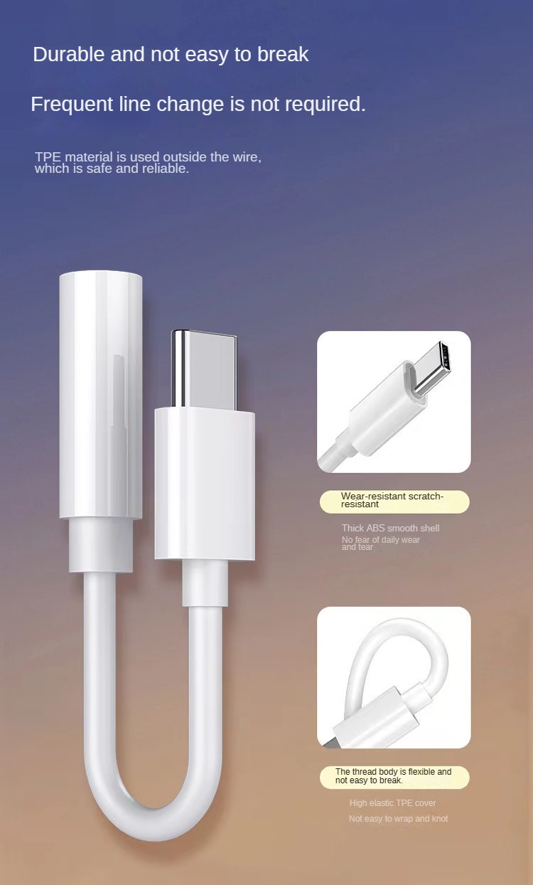 For 15 Series Cell Phone Headphone Adapter Cable Type C Conversion ...