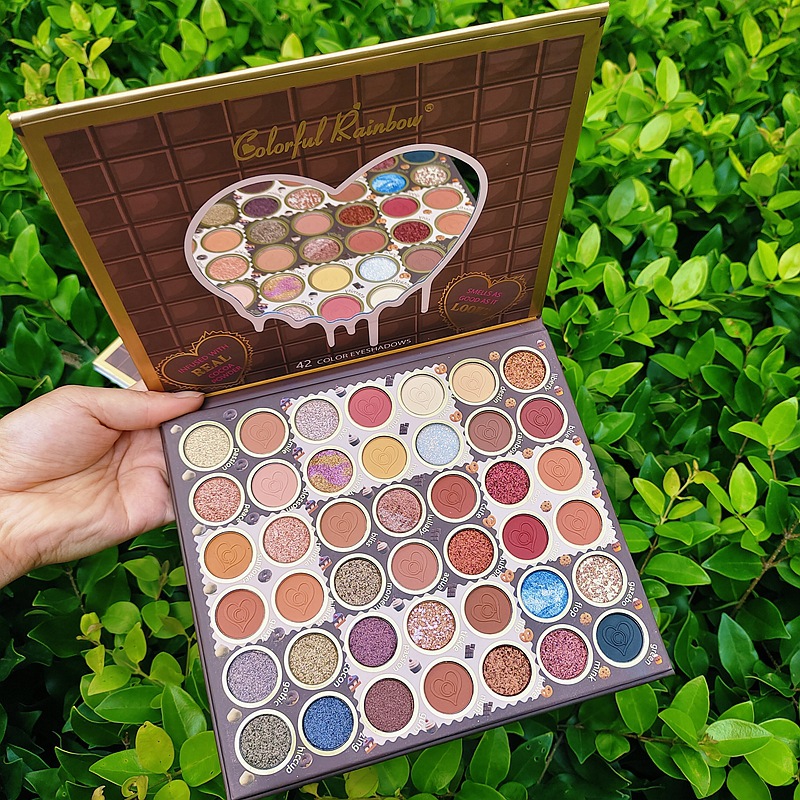 42 Color Chocolate Eye Shadow Mashed Potato Earth Color Glitter Sequins ...