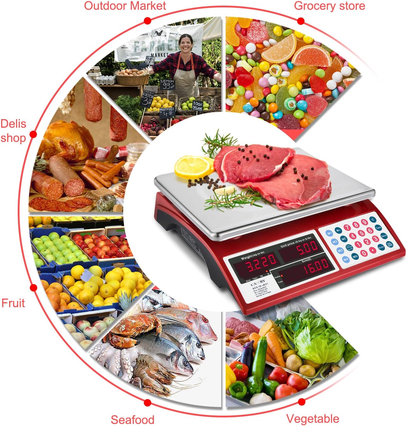 CAMRY Commercial Electronic Scale ACS Pricing Scale Series With Large ...