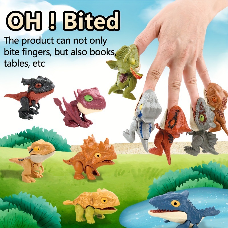 Kawaii Finger Dinosaur Action Figure Hand Biting Animals Anime ...