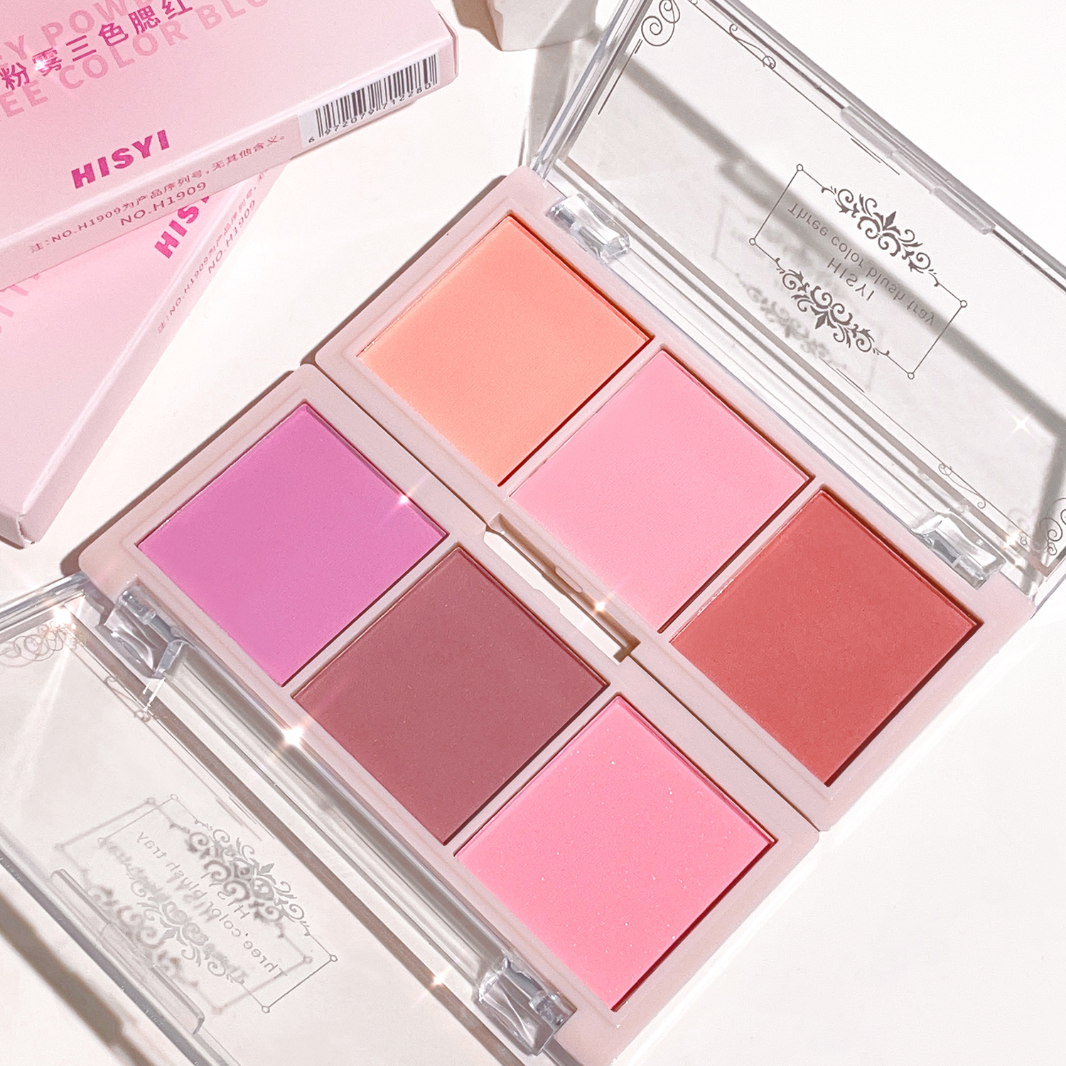 HISII Tricolor Blush Natural Delicate Color Rendering, Non-Flying Pink ...