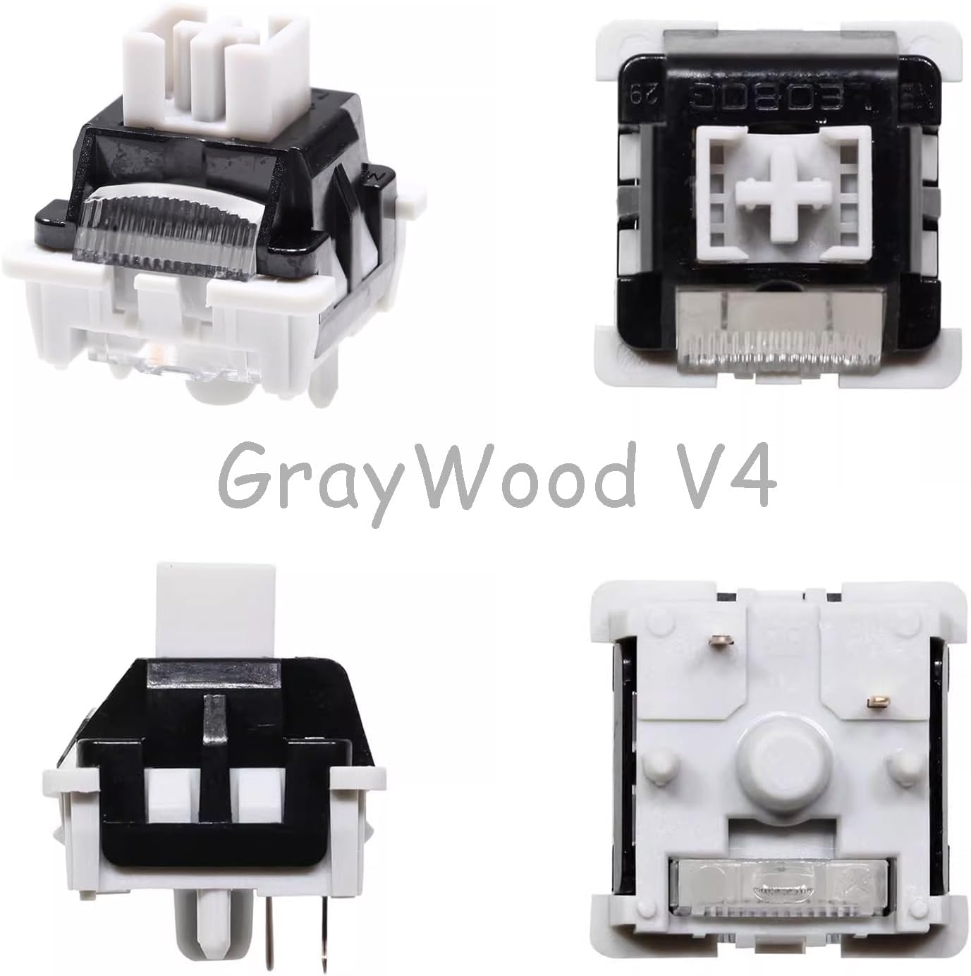 LEOBOG Graywood V4 Switch,5 Pin Linear Switches with POM Stem PC Housing Dustproof Pre Lubed ...