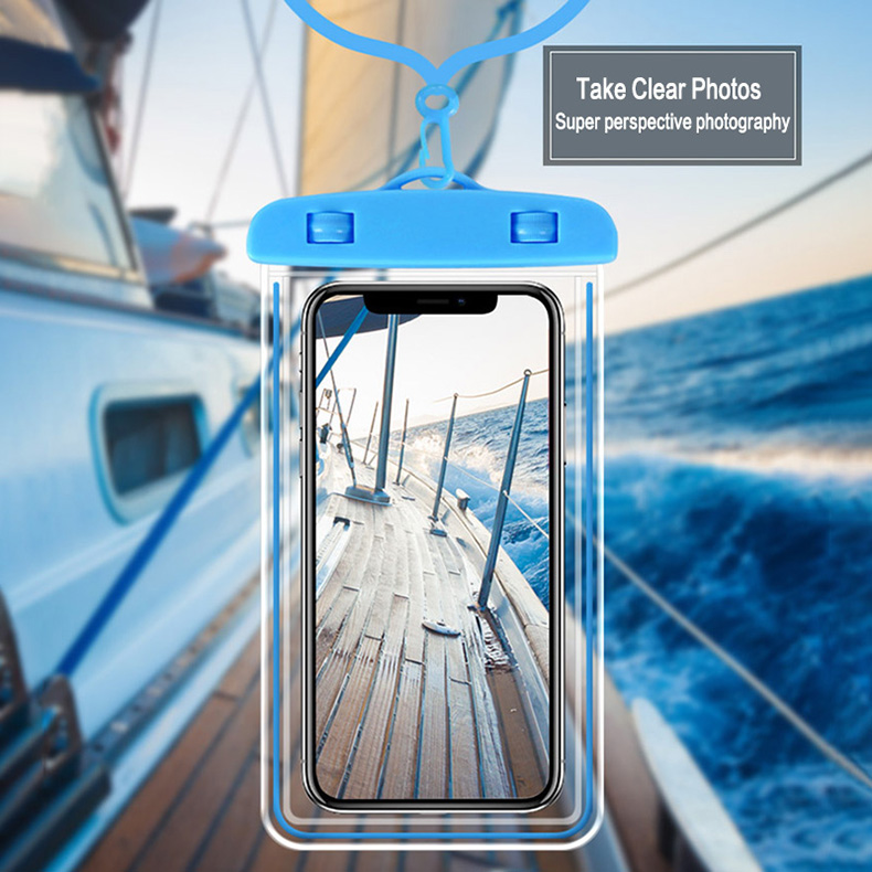 Floating Luminous Waterproof Phone Pouch - PVC Clear Case for Swimming ...