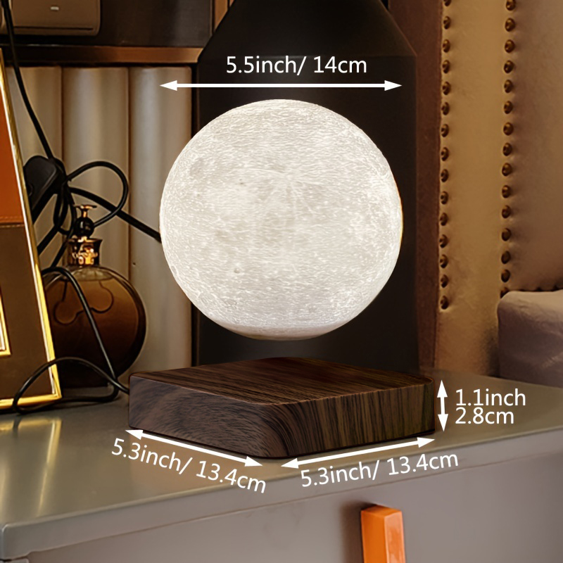 Levitating Moon Table Lamp Magnetic Floating Night Light With 3 ...
