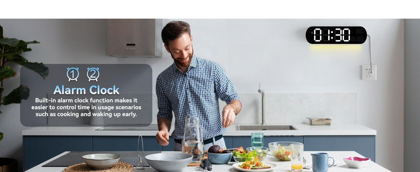 Digital clock with RGBlighting large LEDdisplay home alarm clock ...