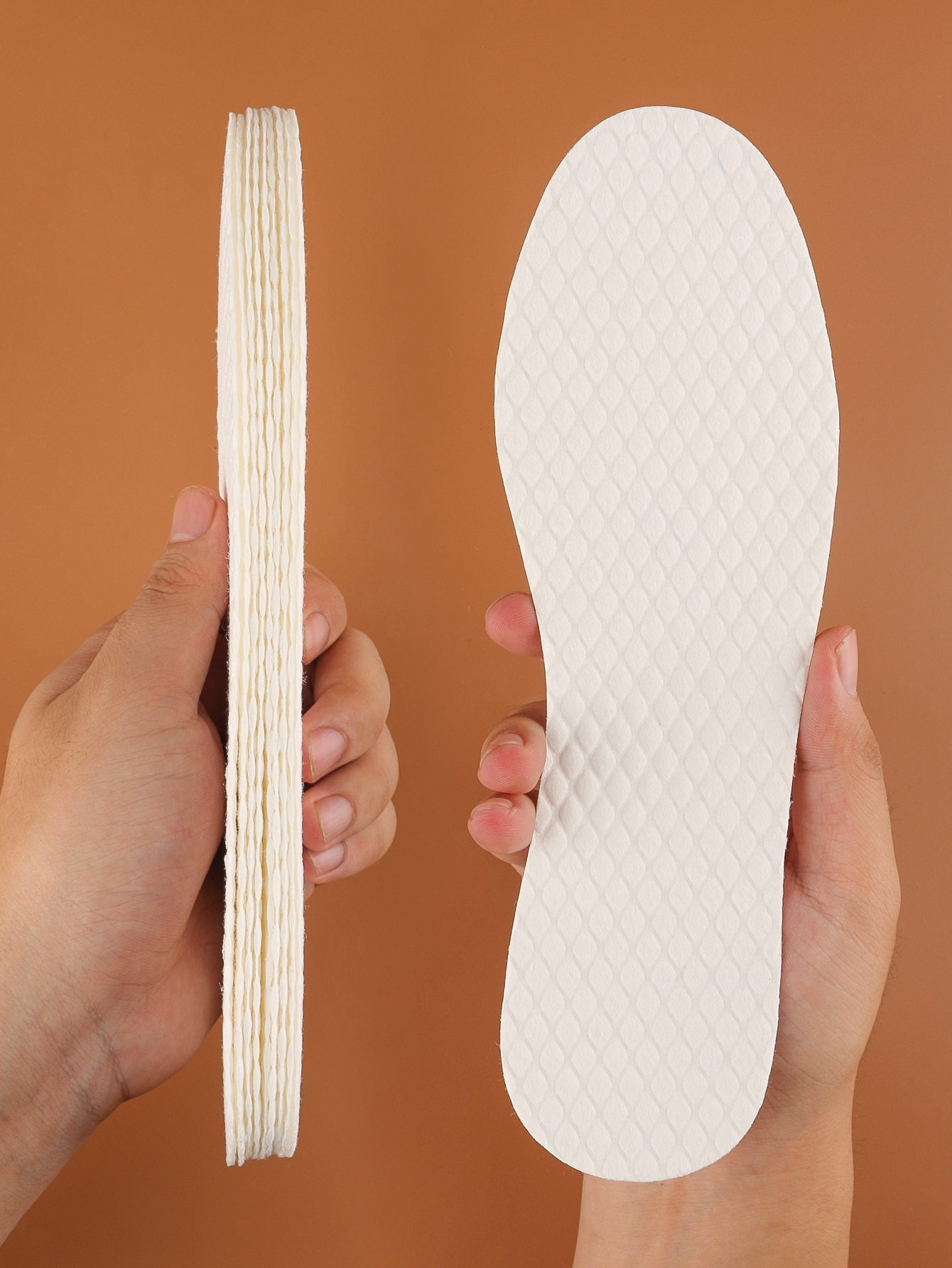 5 Pairs Disposable Wood Pulp Insoles, Barefoot Single Shoes, Ultra-Thin ...