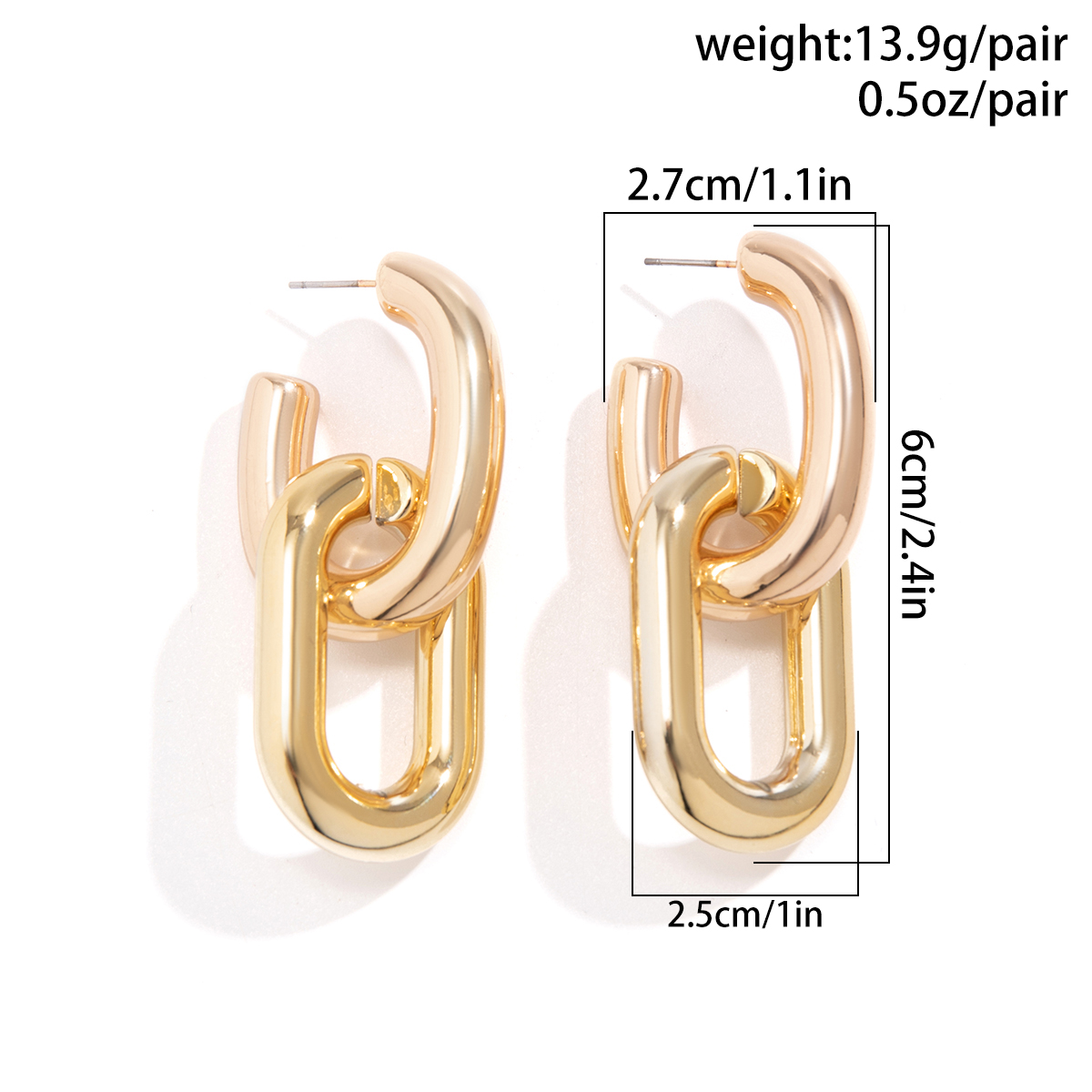 New New Women's Oversized Link Drop Earrings - Separable Chain ...