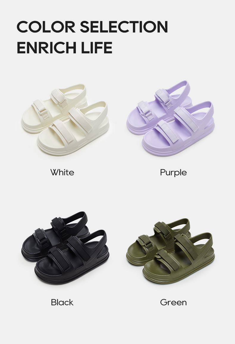 UTUNE Womens Sandals Strip Beach Style Sandal Casual Soft Sole Non-Slip ...