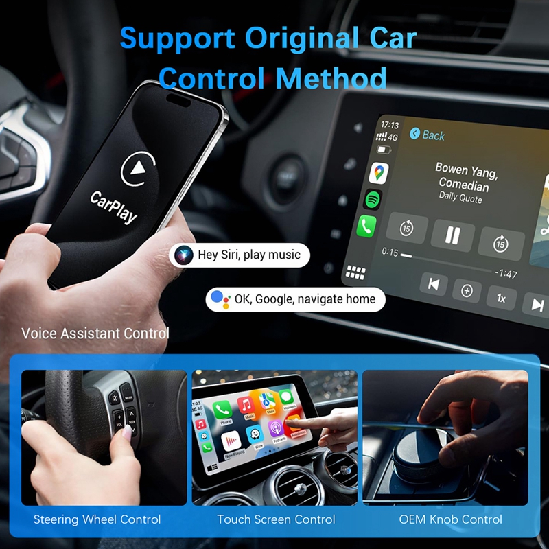 Wireless CarPlay android auto adapter for factory wired car, wireless ...