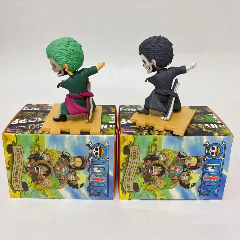 8Pcs/Set Anime One Piece Figure Black White Skeleton Luffy Zoro Chopper ...