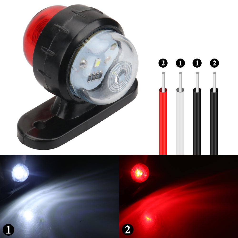 1pcs Car Truck Side Light LED Small Round Light 24V Two Color Truck Bus ...