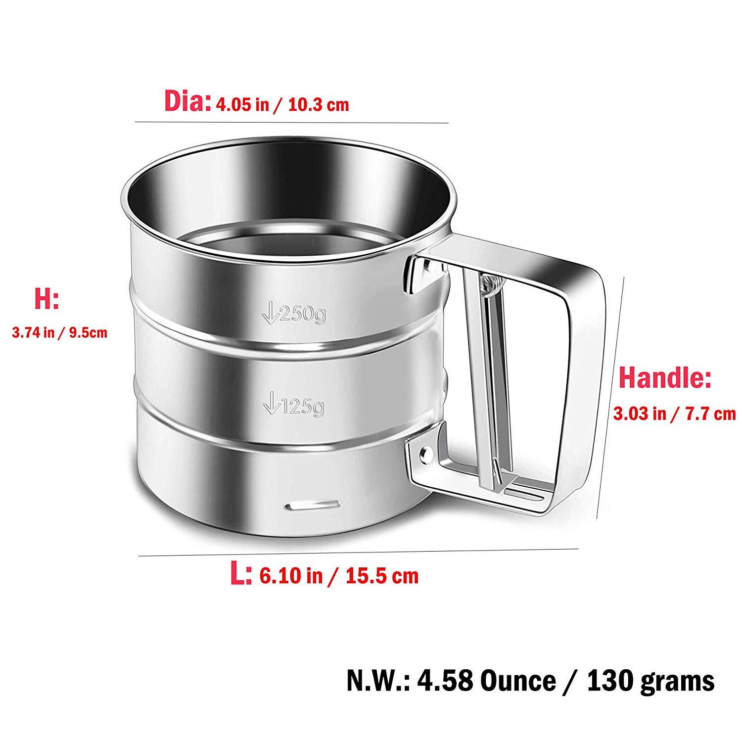 Hand-Held Stainless Steel Flour Sieve Powder Sieve Cup Hand-Pressed ...