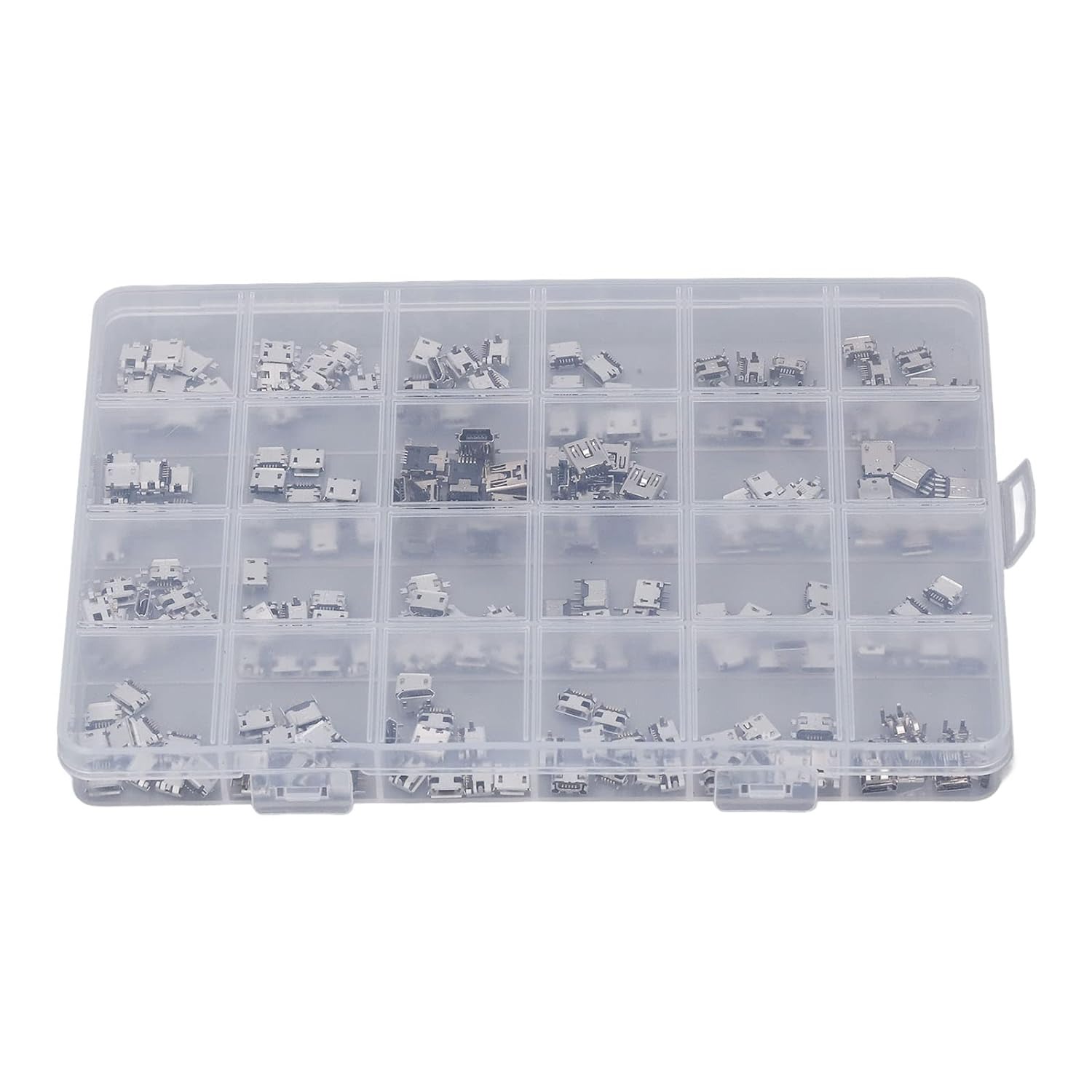 240PCS USB Female Socket Connector, Stainless Steel Micro USB Connector ...