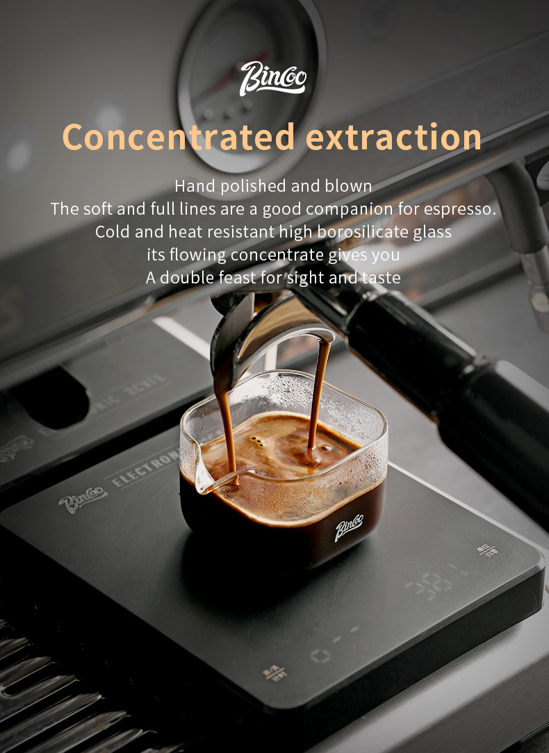 BINCOO Espresso Glass Ounce Cup with Scale Measuring Cup Milk Cup Milk ...