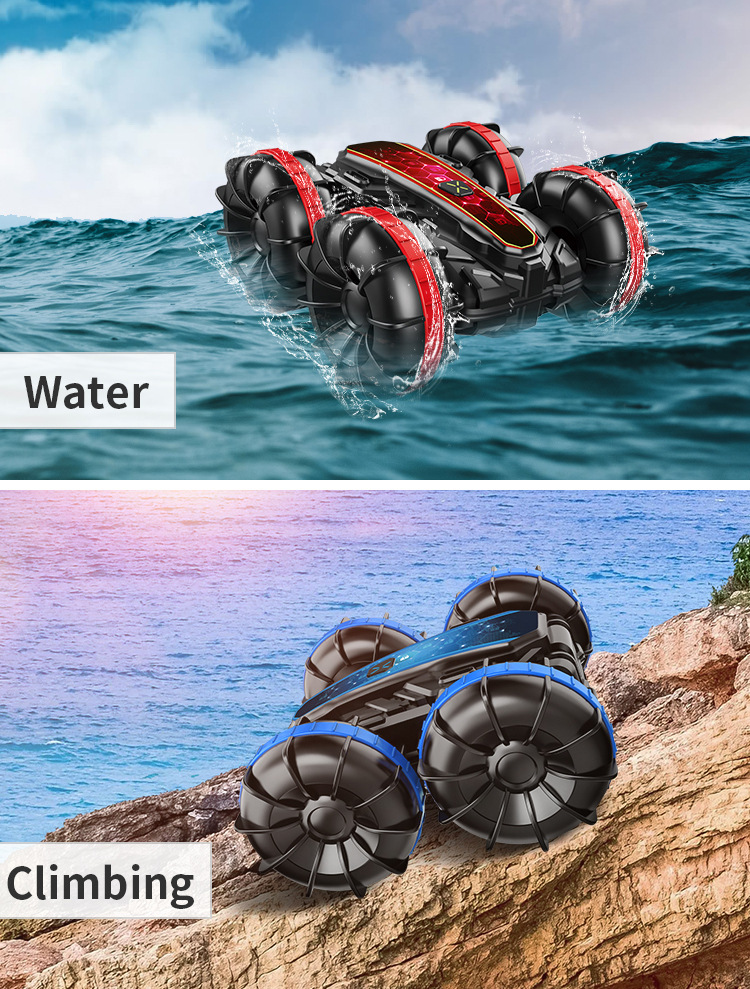 Amphibious RC Control Stunt Water Wheel Car Toy 4WD Drift Remote ...