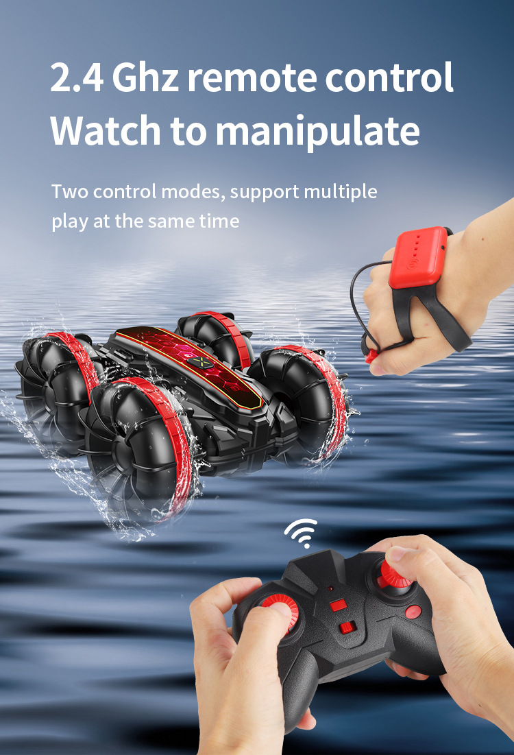 Amphibious RC Control Stunt Water Wheel Car Toy 4WD Drift Remote ...