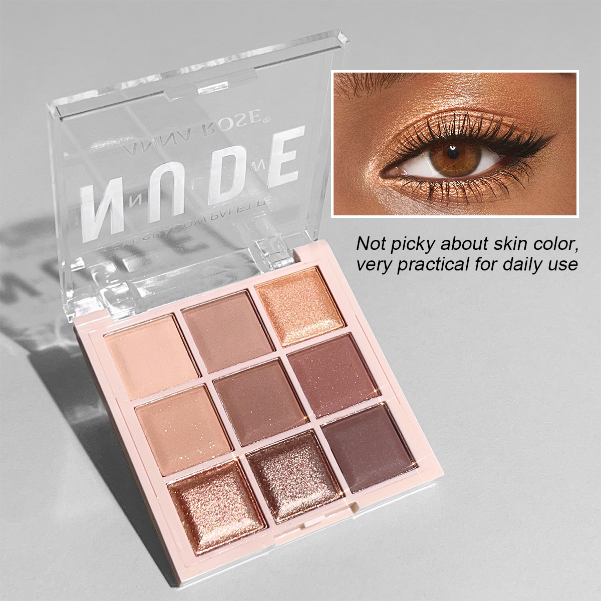 9 Color Eyeshadow Palette Fine Glitter Pearlescent Matte Milk Tea Color ...