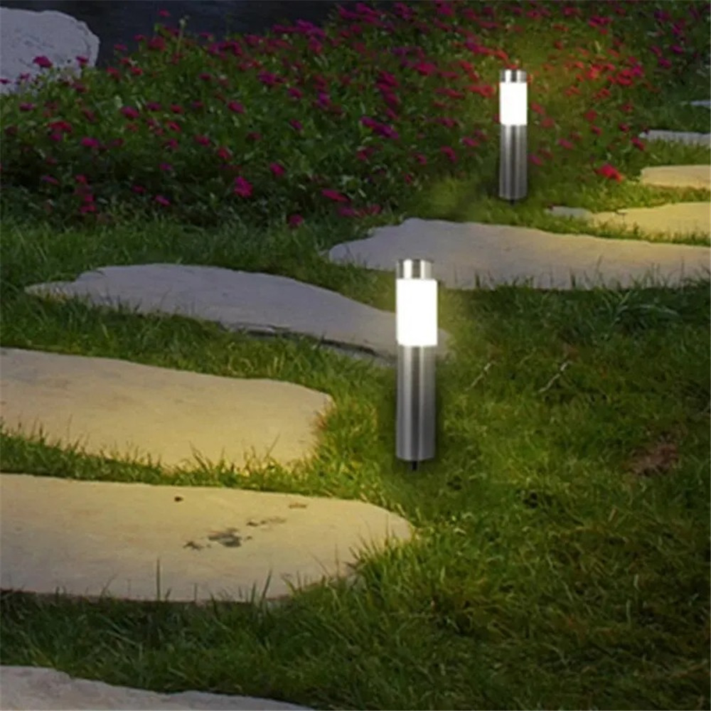 Solar Garden Pathway Lights Outdoor LED Lighting Ground Plug Bollard ...