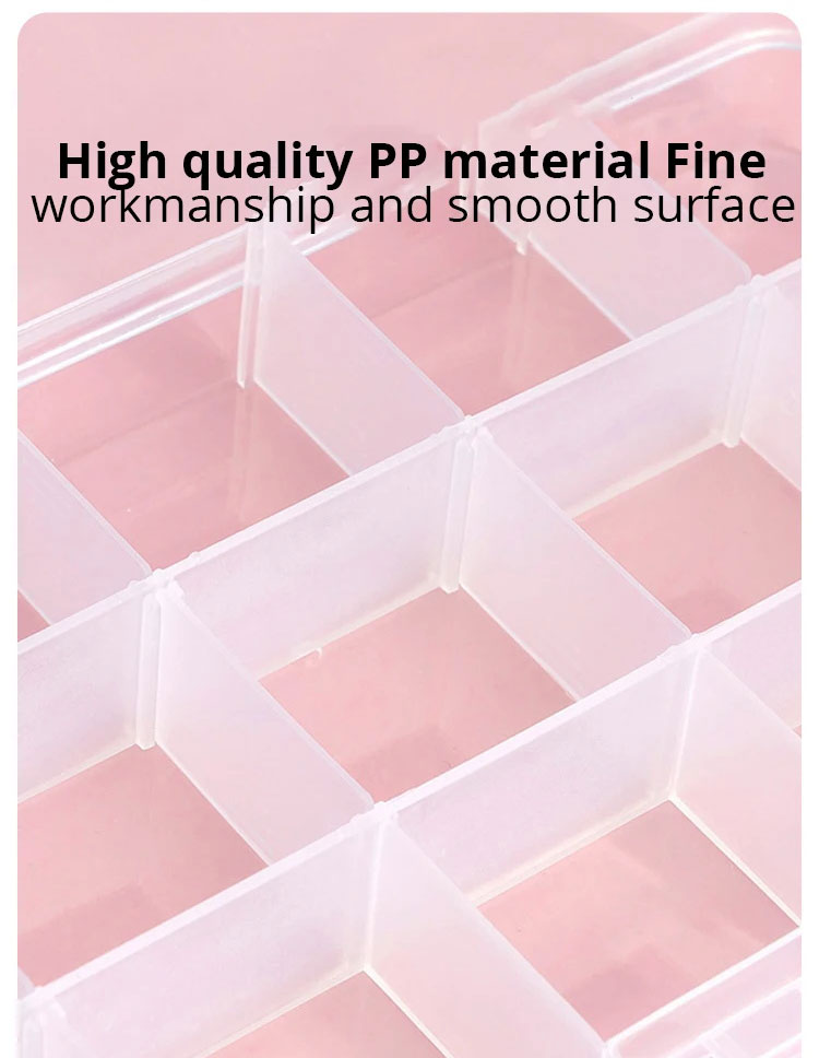 1Pc 15 /10 Grid Adjustable Plastic Jewelry Boxes Plastic Craft ...