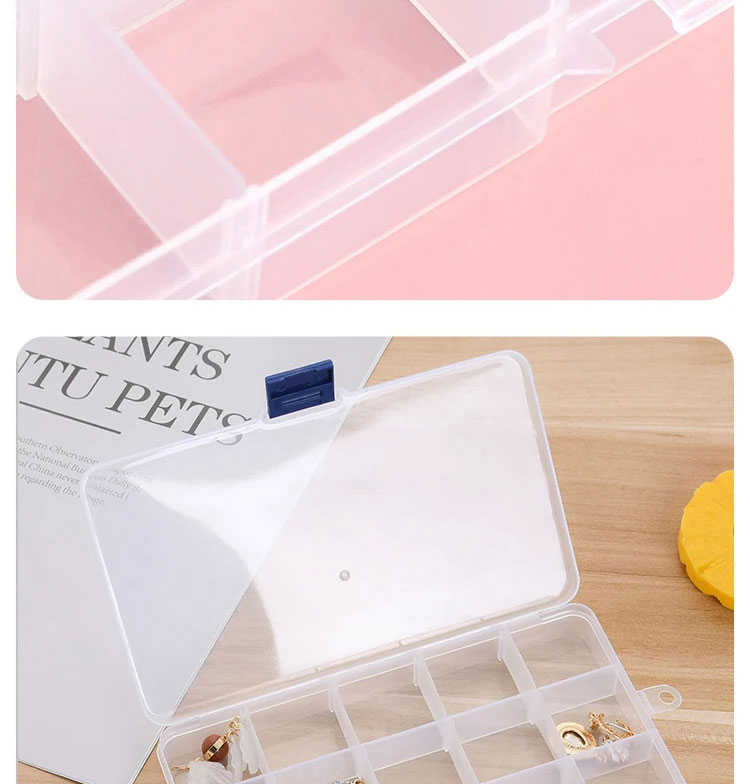 1Pc 15 /10 Grid Adjustable Plastic Jewelry Boxes Plastic Craft ...