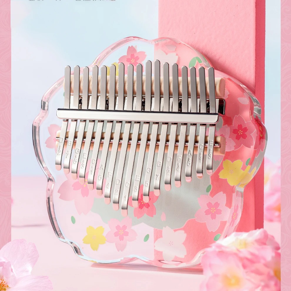 HUASHU Cherry Blossom Series 17 Tone 21 Tone Thumbhard Kalimba Acrylic ...