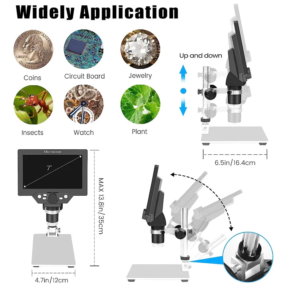 G1200 Digita Microscope 12MP 1-1200X Microscope Digital Electronic ...
