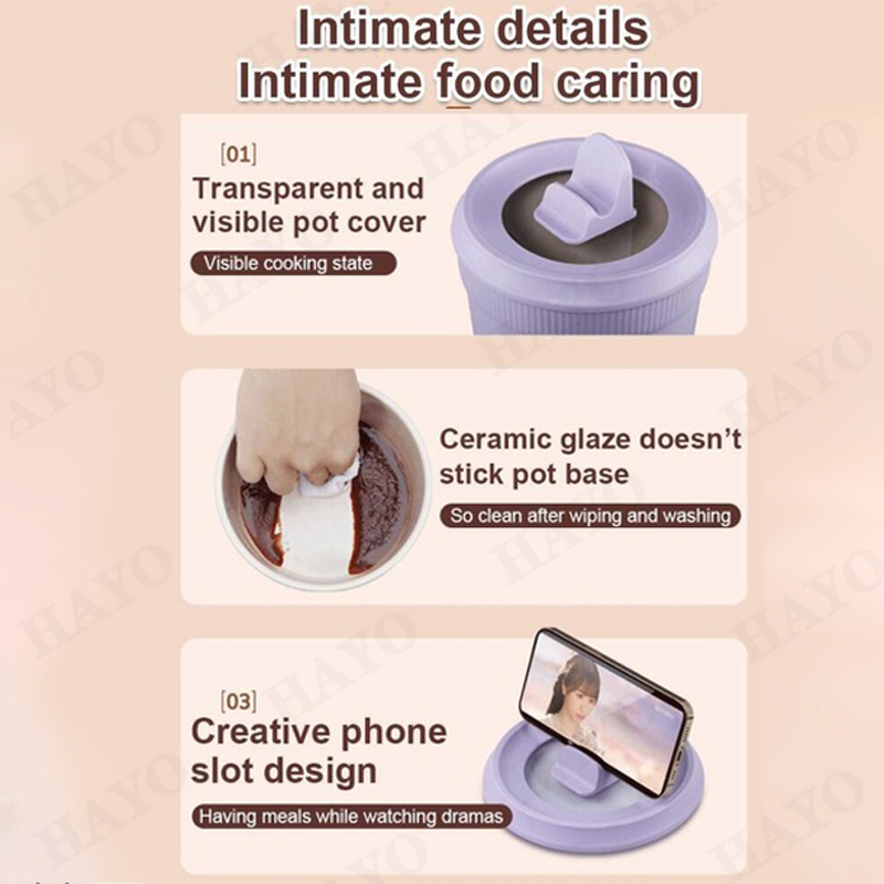 Mini portable electric cooking pot Electric rice cooker Small cooking pot Multifunctional pot ...