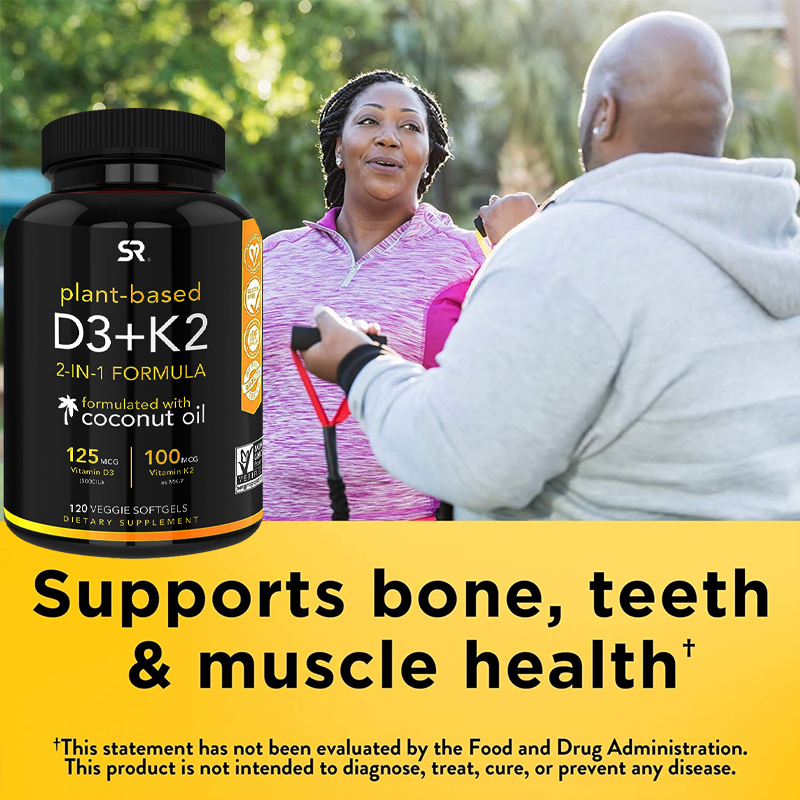 Vitamin K2 + D3 with Organic Coconut Oil for Better Absorption ...