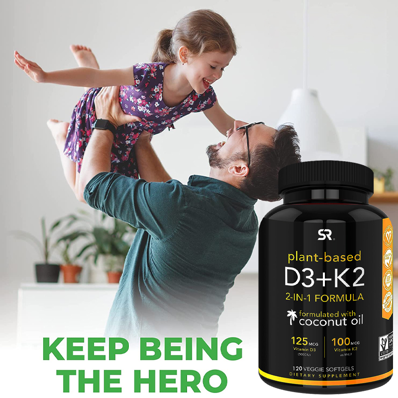 Vitamin K2 + D3 with Organic Coconut Oil for Better Absorption ...